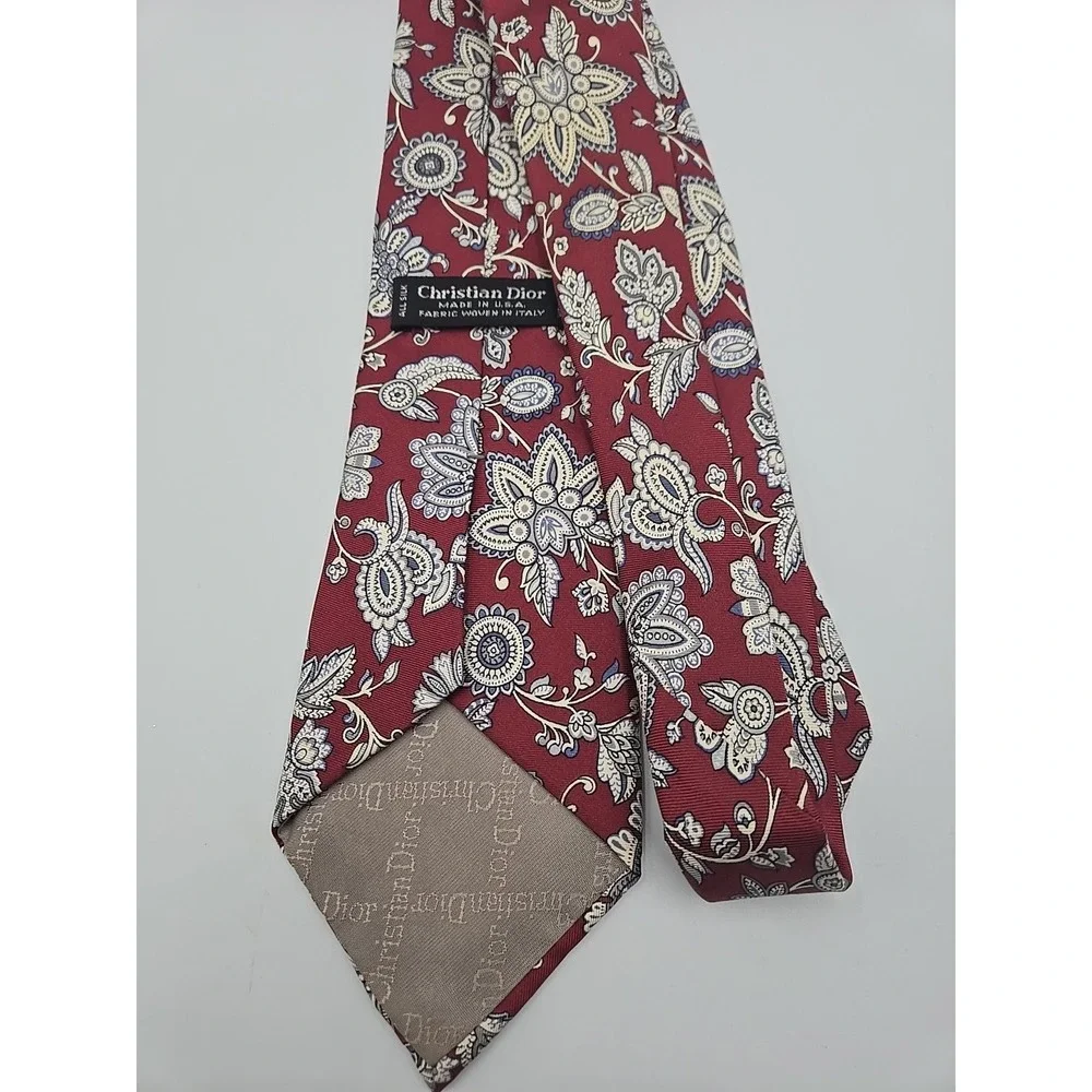 Dior | Accessories | Vintage Christian Dior Tie Silk Paisley Floral ...